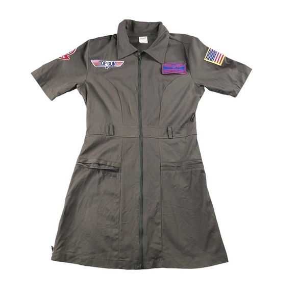 Dresses | Top Gun Maverick Cos Play Dress Zip Front Collared Medium ...